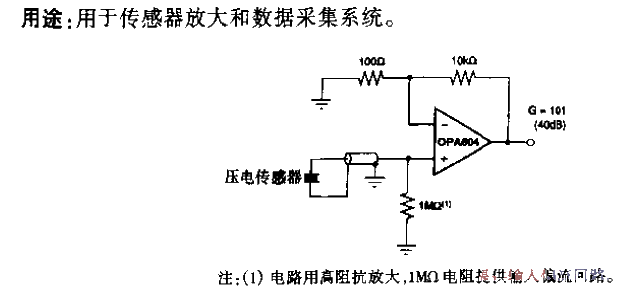 传感器 OPA604型低失真FET输入运算放大电路–电路图–电子工程世界