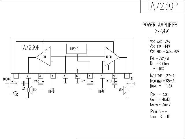 TA7230P音响IC电路图–电路图–电子工程世界