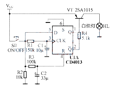 用CD4013实现按键双功能电路–电路图–电子工程世界
