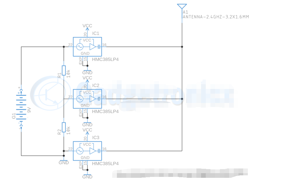 基于HMC2的2至5.385Ghz射频干扰电路–电路图–电子工程世界