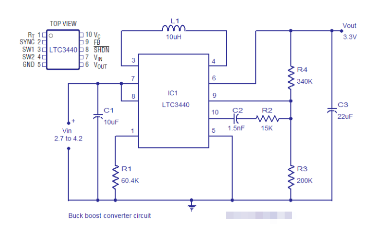 基于LTC3440的降压/升压型转换电路–电路图–电子工程世界