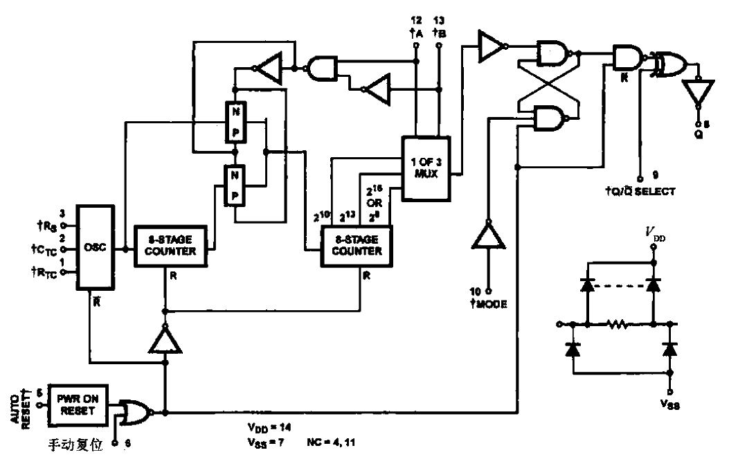 CD4541的内部结构框图–电路图–电子工程世界