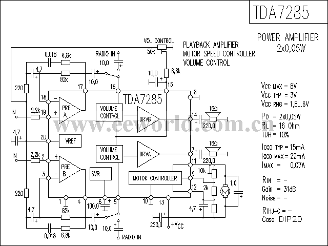 TDA7285功放电路–电路图–电子工程世界