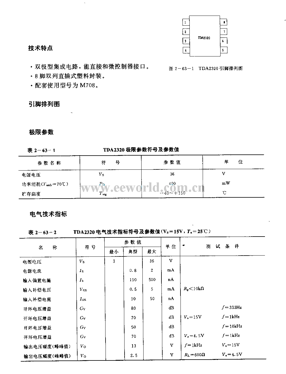TDA2320 (电视机)红外线遥控接收前置放大电路–电路图–电子工程世界