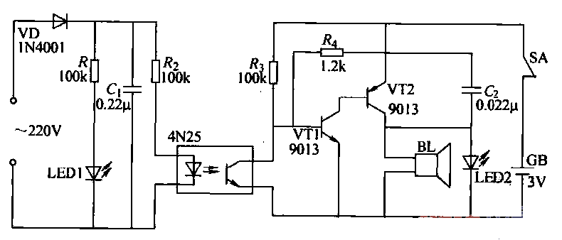 Power outage sound and light alarm circuit- Circuits - EEWORLD