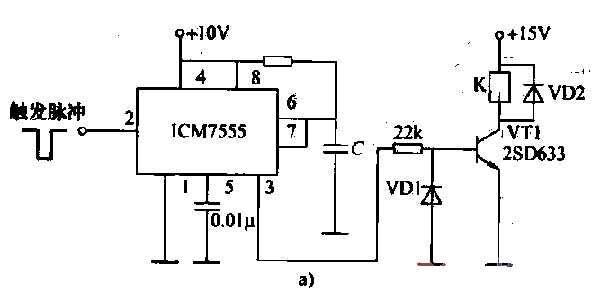 CMOS的555（ICM7555）构成的定时电路a–电路图–电子工程世界
