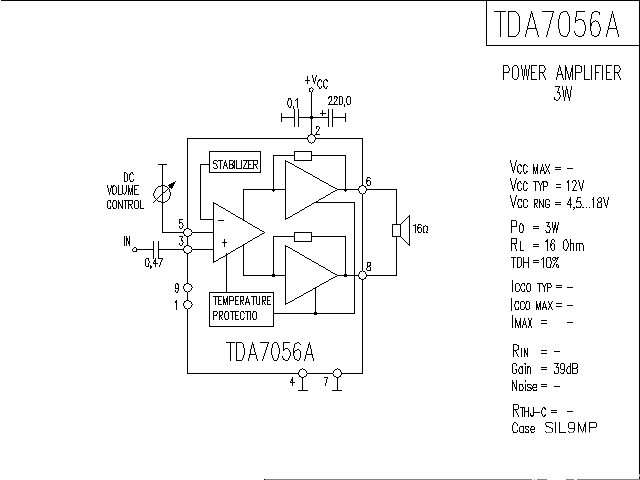TDA7056A 功率放大器电路图–电路图–电子工程世界
